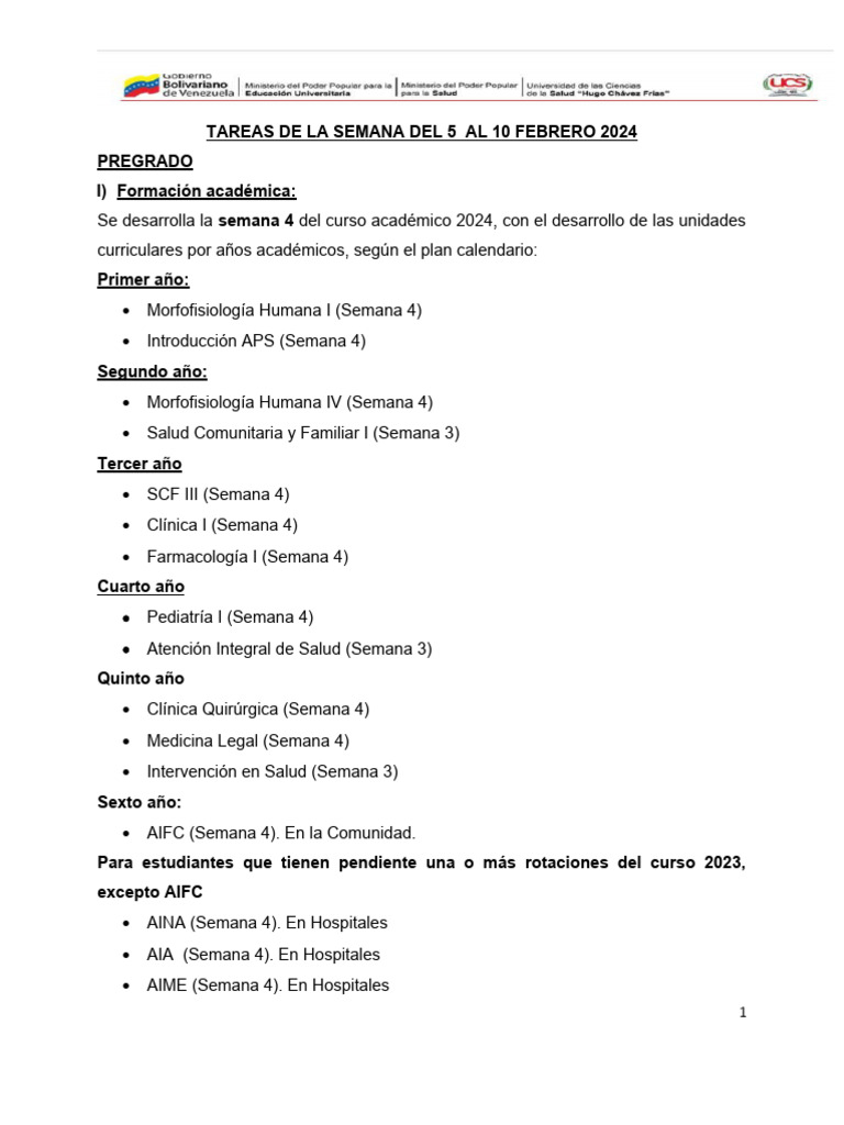 Tareas Semana 5 Al 10 Febrero | PDF | Terapia física | Medicina