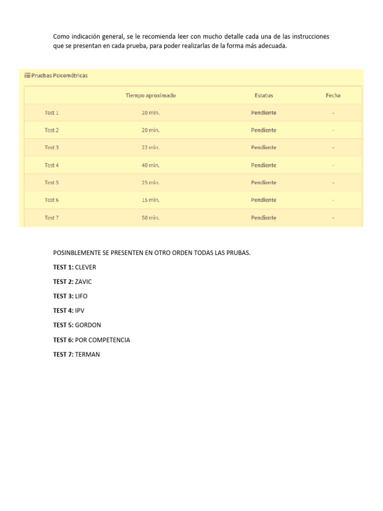 Guia de Pruebas | PDF | Ciencias del comportamiento | Sicología