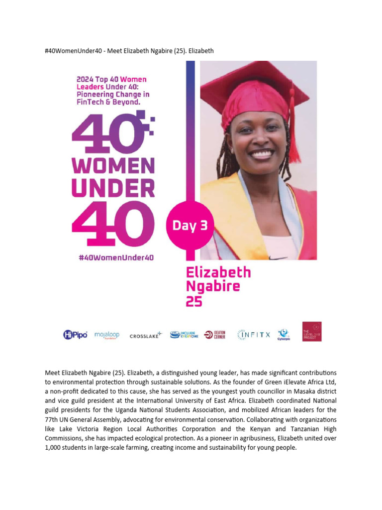 Elizabeth Ngabire: Youth Leader in Ecology | PDF