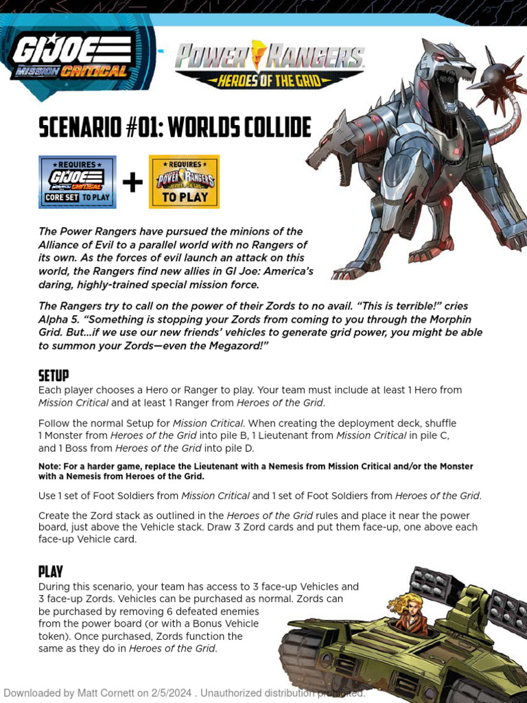 Scenario #01: Worlds Collide: Setup | PDF | History