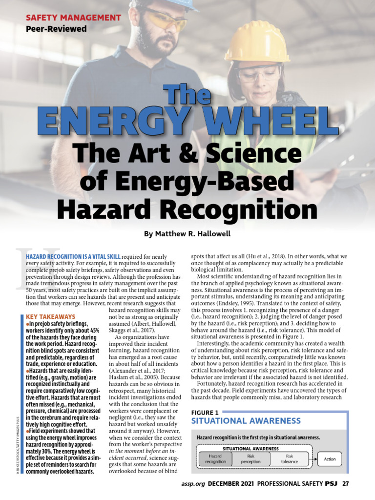 Energy Wheel Enhances Hazard Recognition | PDF | Hazards | Situation ...