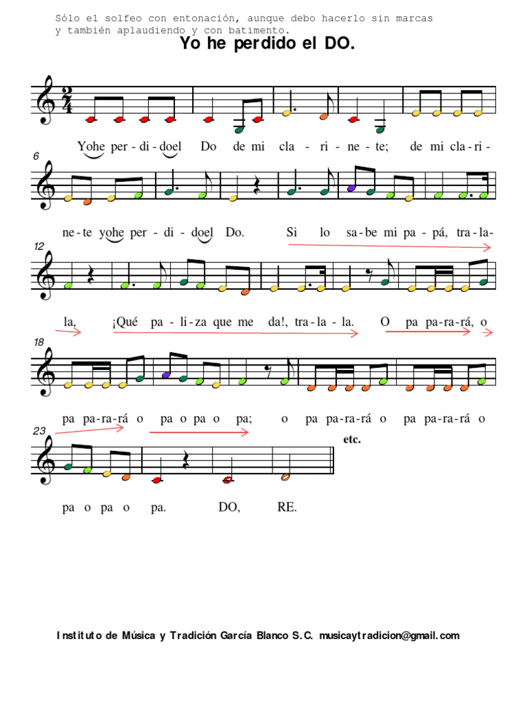 Canto Infantil Yo He Perdido El Do Pdf