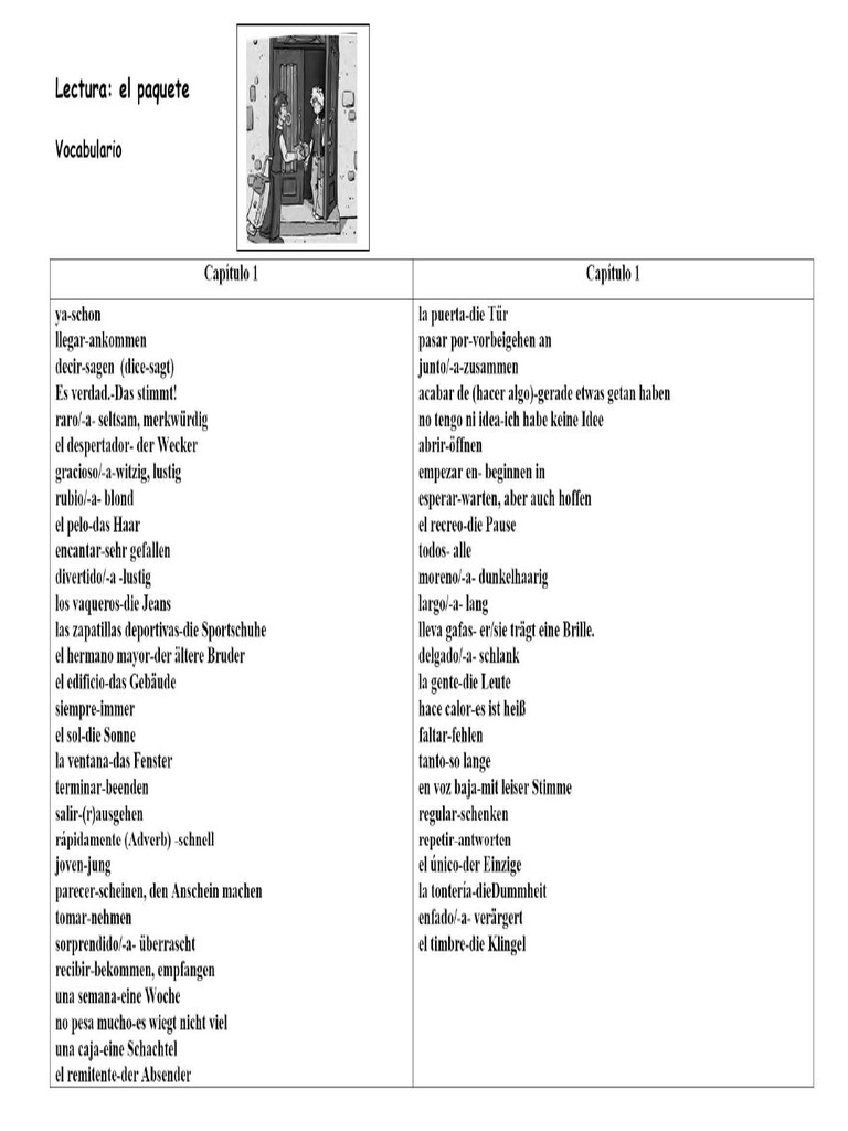 Lectura El Paquete Vocabulario | PDF