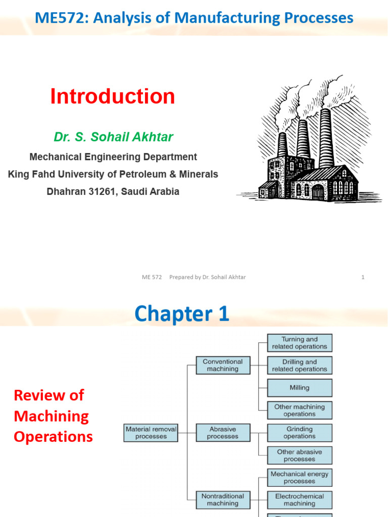 Chapter 1-Machine Tools and Machining Operations | PDF | Grinding ...