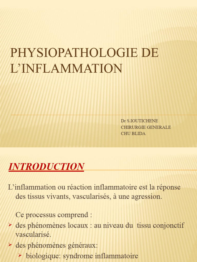 Physiopathologie de L'inflammation AMAR | PDF | Inflammation | Système immunitaire