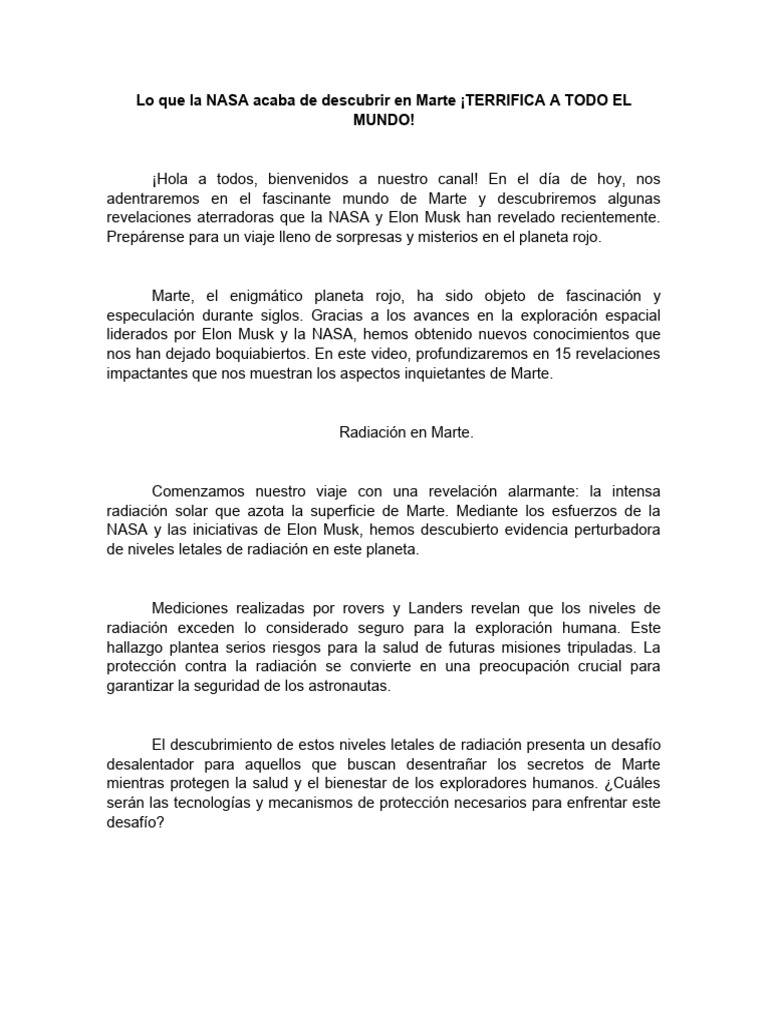 Lo Que La NASA Acaba de Descubrir en Marte | PDF | Marte | Metano