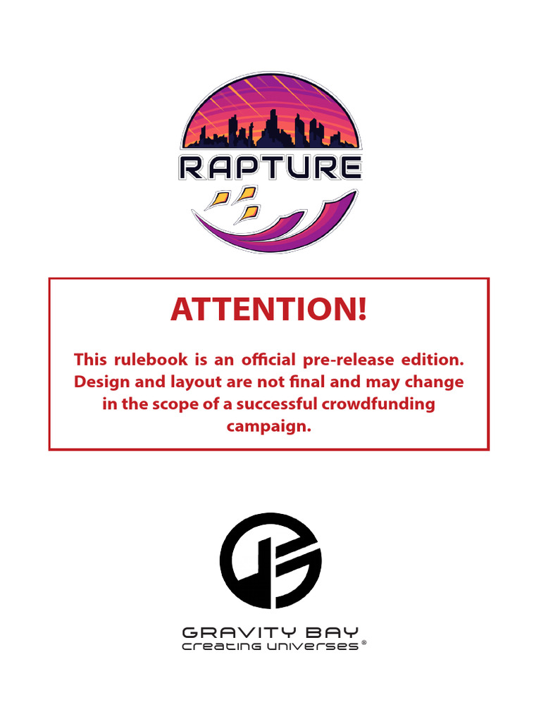 GB Rapture Rulebook ENGL Web | PDF | Dice | Gaming
