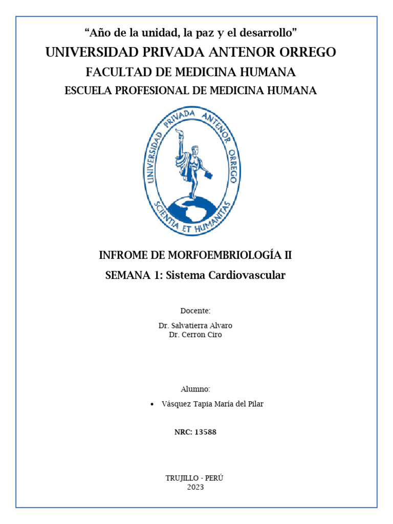 Informe Embrio Ii | Descargar gratis PDF | Corazón | Sistema circulatorio