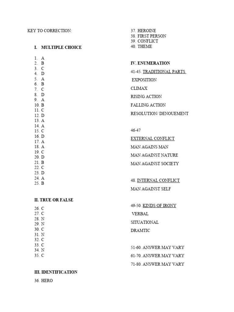 Creative-Answer Key | PDF
