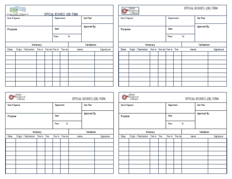 Official Bussines OB Form | PDF