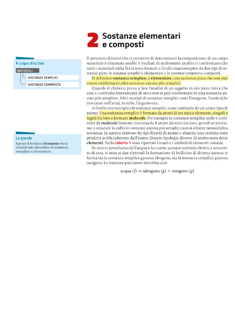 Elementi e Composti Testo | PDF