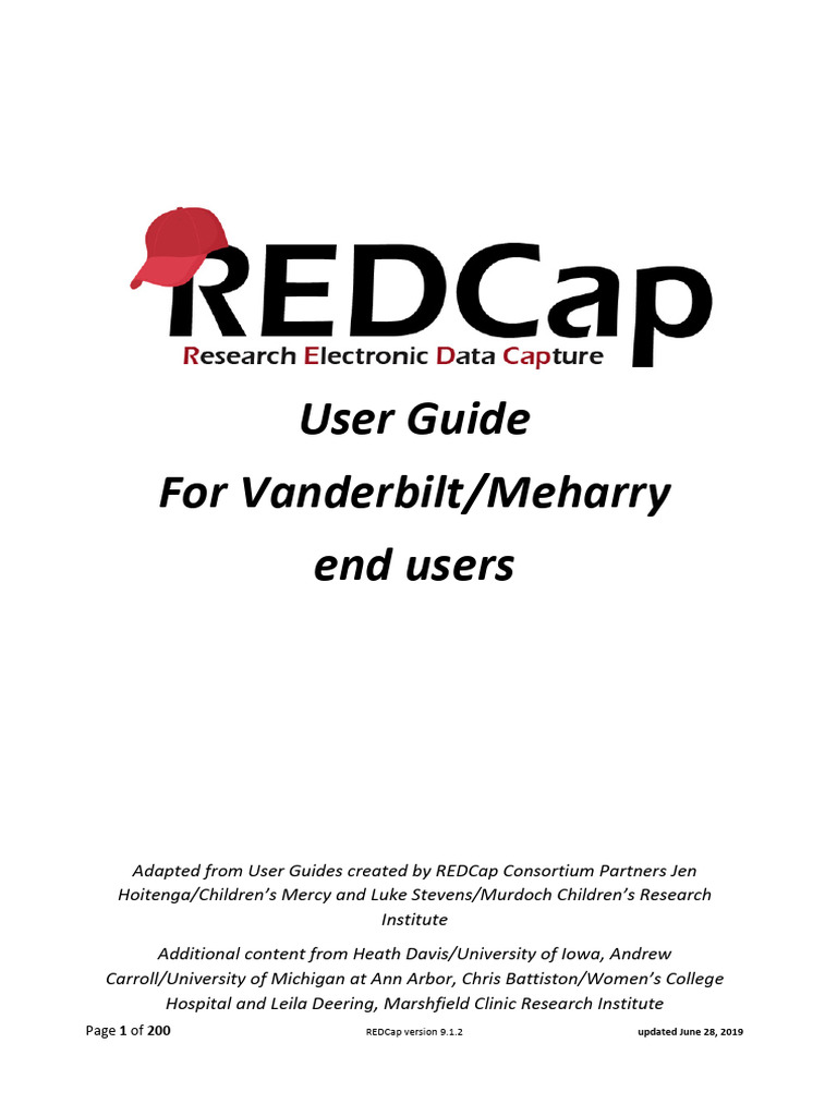 REDCap 9.1.2 User Guide for End Users | PDF | Login | Password