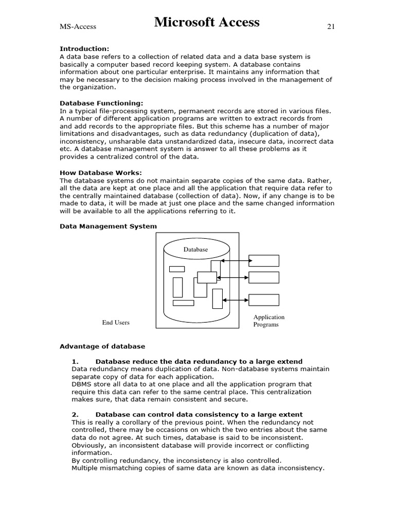 MS Access 8 Page PDF Eng | PDF | Microsoft Access | Databases