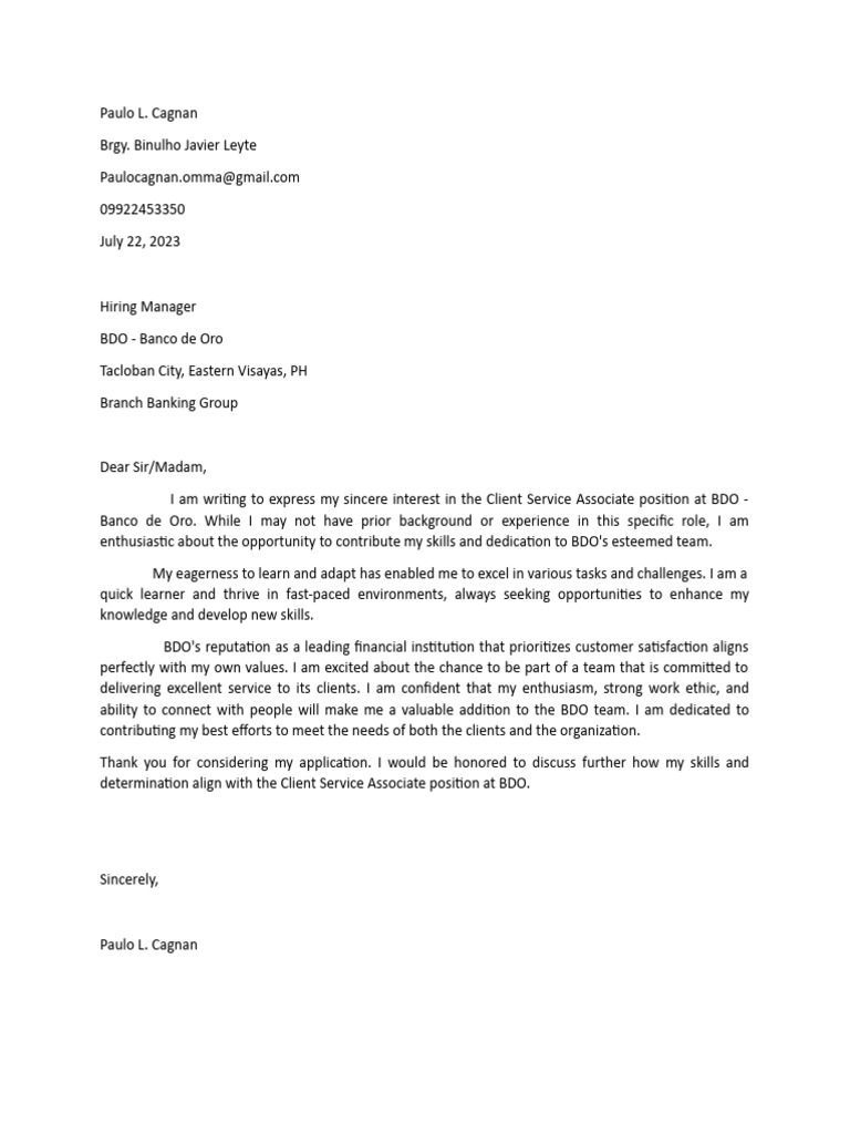 Client Service Associate | PDF