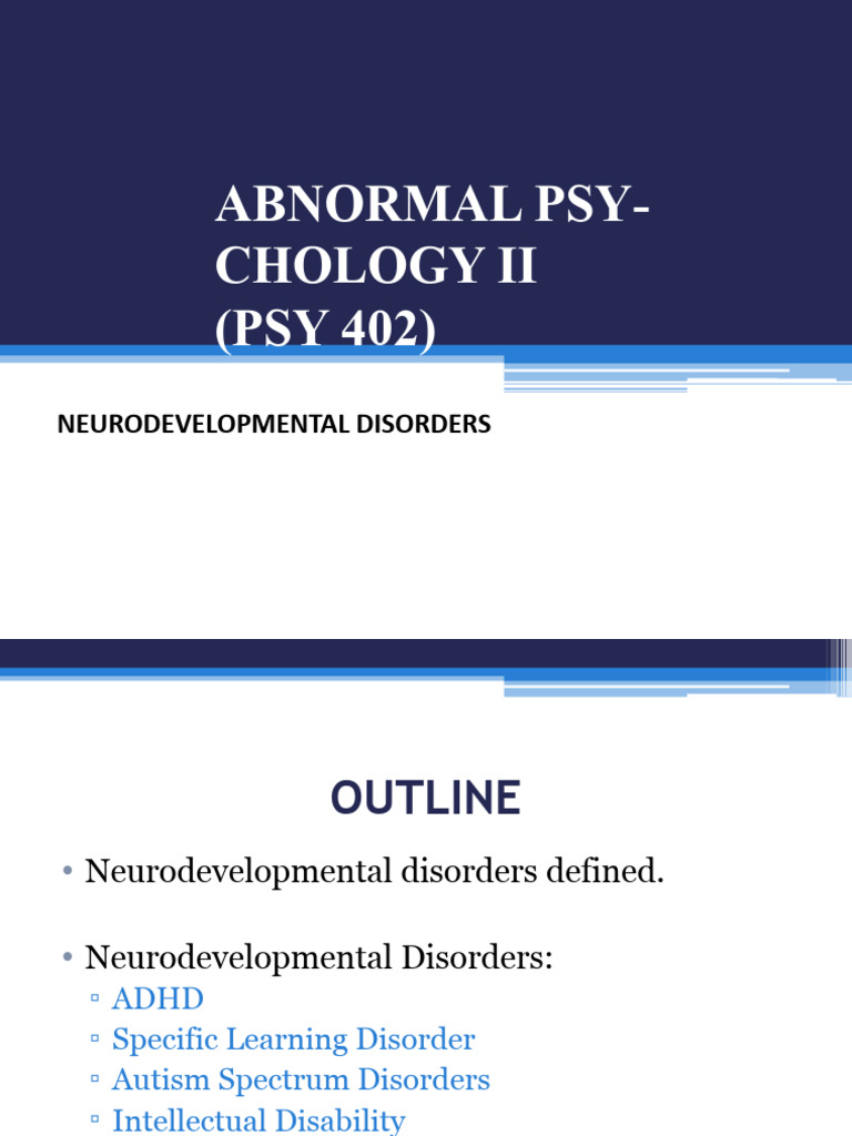NEURO DEVELOPMENTAL DISORDERS | PDF | Attention Deficit Hyperactivity Disorder | Autism Spectrum