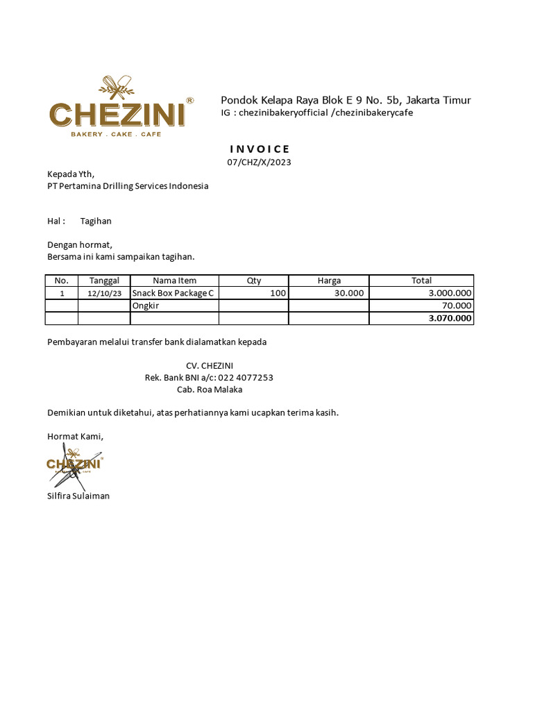 Invoice Pertamina 1 | PDF