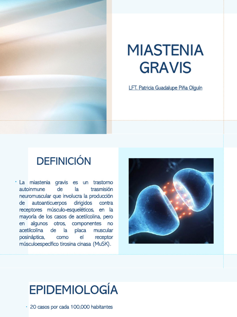 Miastenia Gravis: Definición y Tratamiento | PDF | Inmunología ...