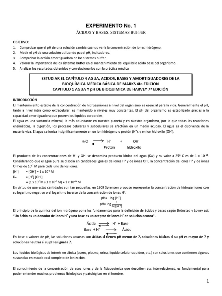 Bioquímica | PDF | Solución tampón | Ácido