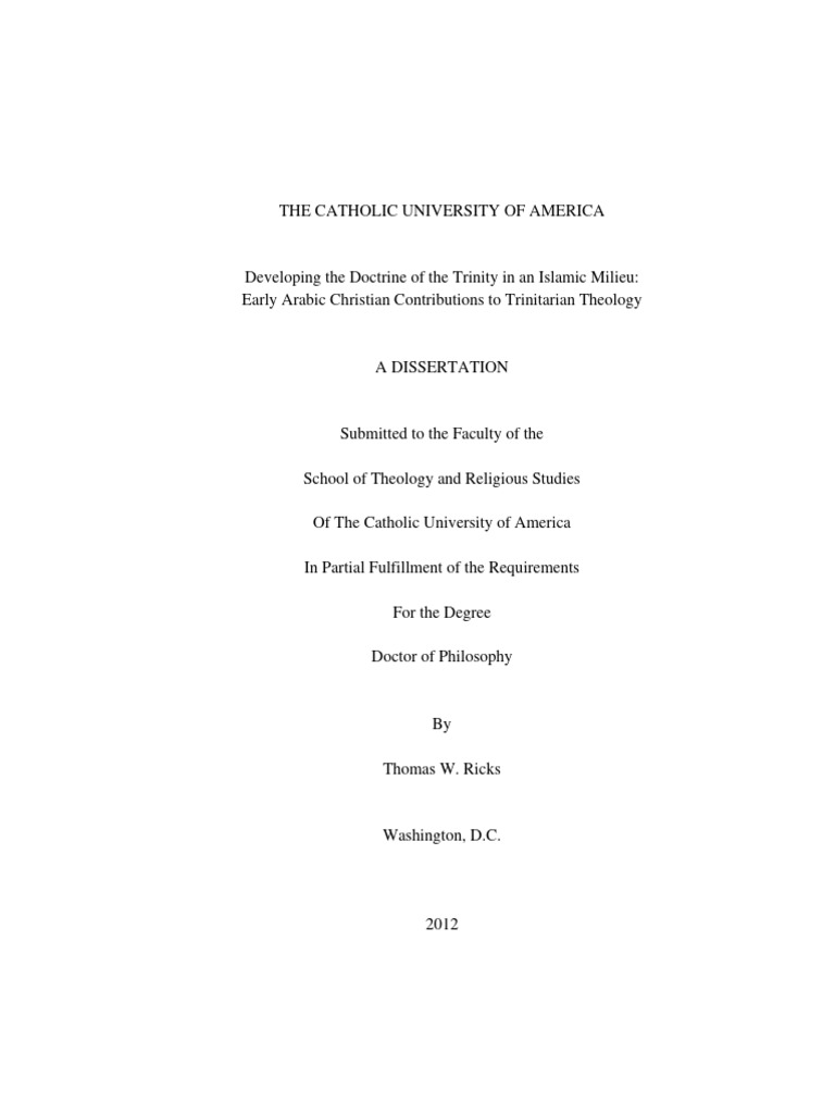 Developing The Doctrine of The Trinity in An Islamic Milieu | PDF ...
