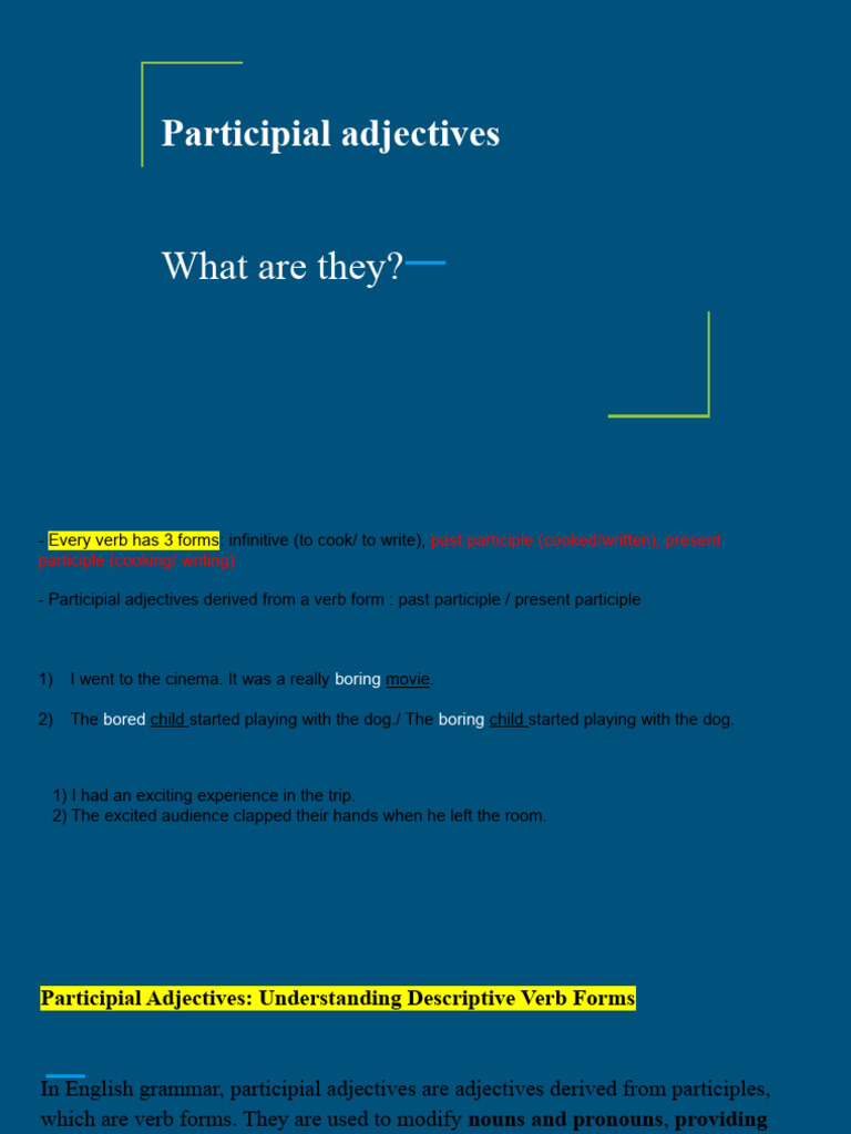 Participial Adjectives | PDF | Verb | Adjective
