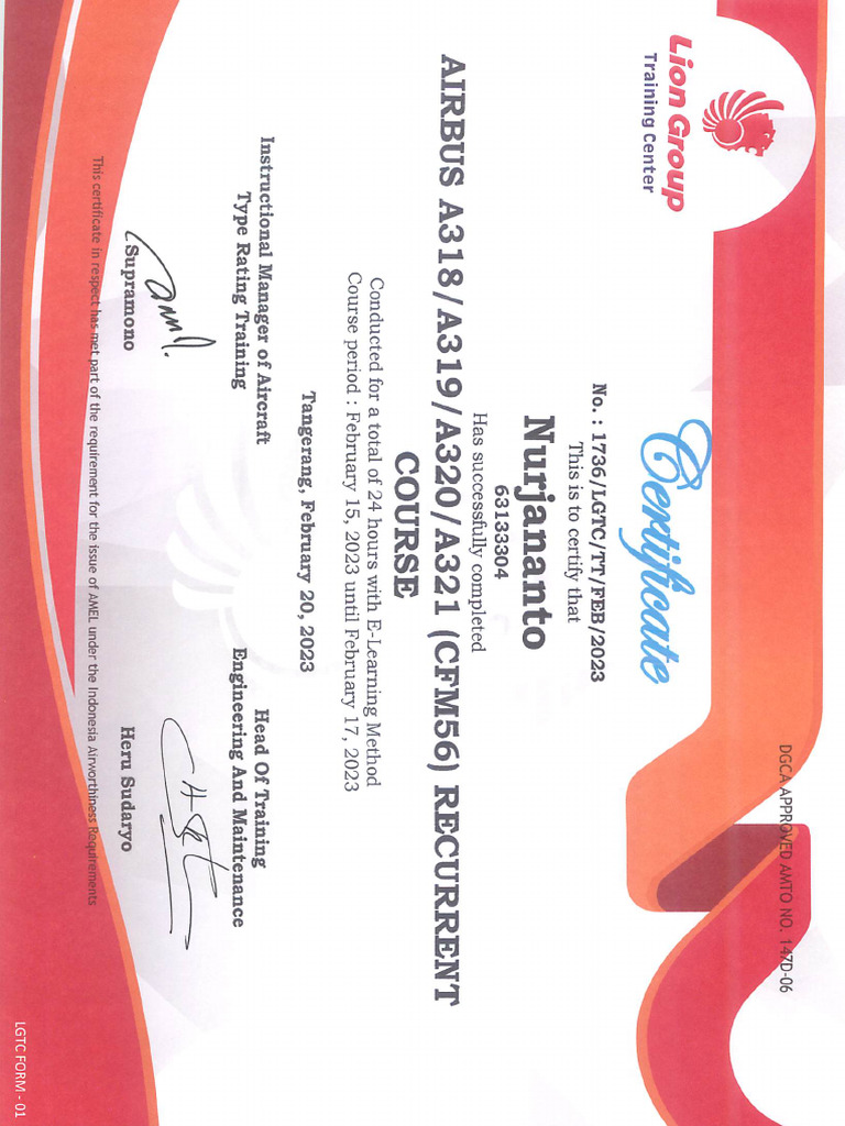 A320 CFM56 Certificate | PDF