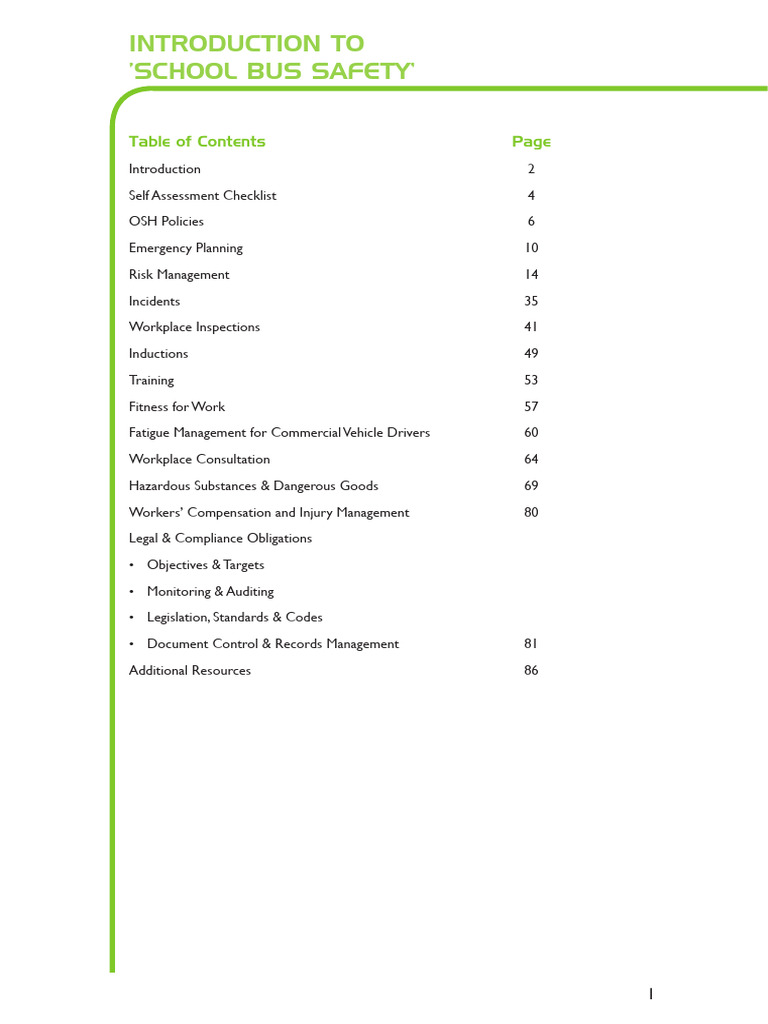 School Bus Safety Book Pdf Occupational Safety And Health Risk