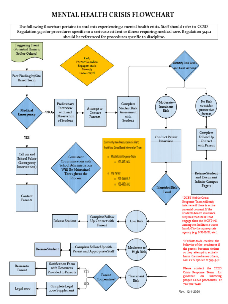 Mental Health Crisis Flowchart Rev 12-2020 | Download Free PDF | Risk ...