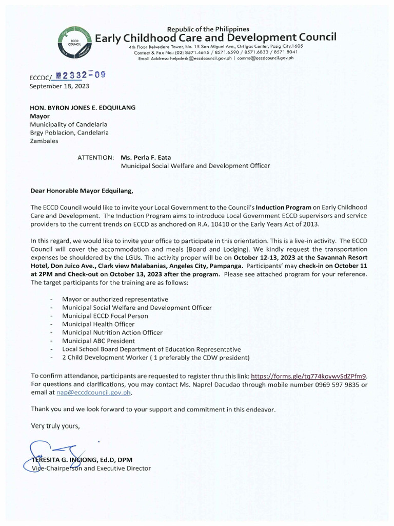 2023-2332-09 - LGU Candelaria, Zambales - Invitation Letter - Induction ...