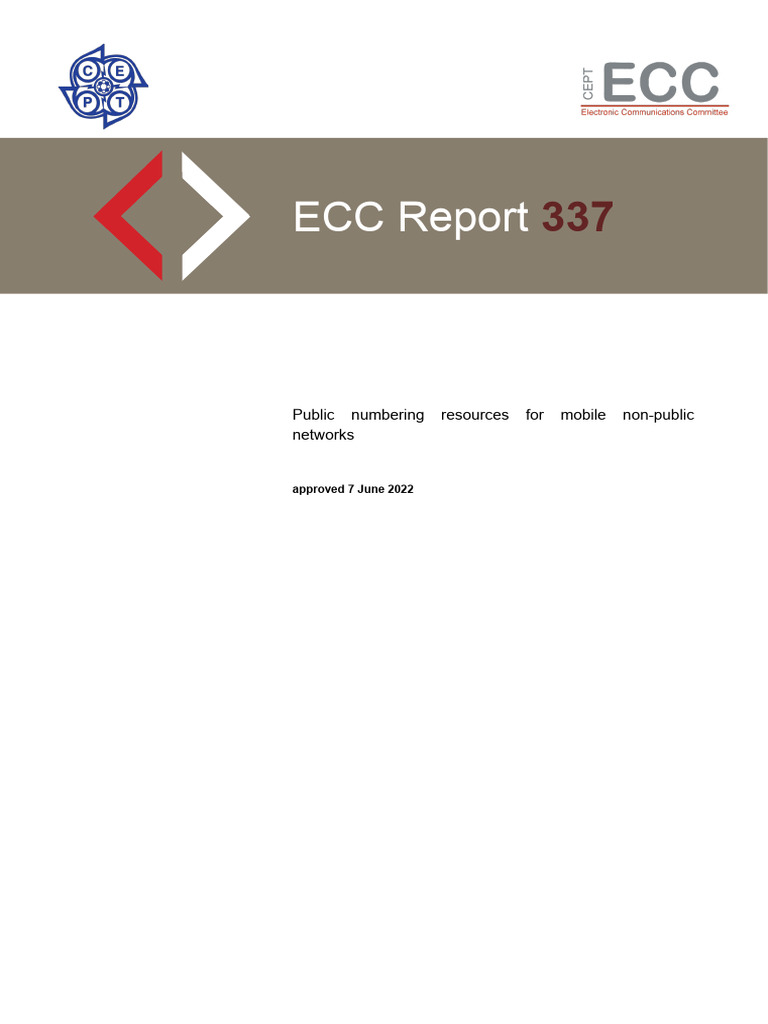 ECC Report 337 | PDF | Computer Network | Telecommunications