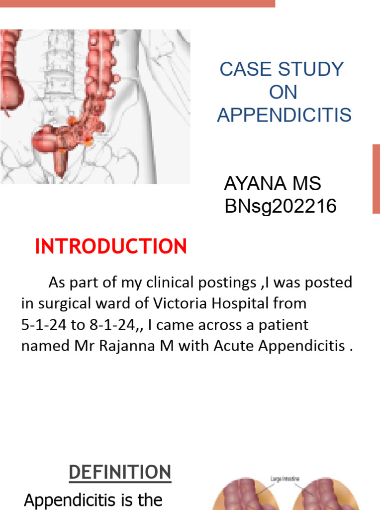 Appendicitis Casestudy PDF | PDF | Lymphatic System | Causes Of Death