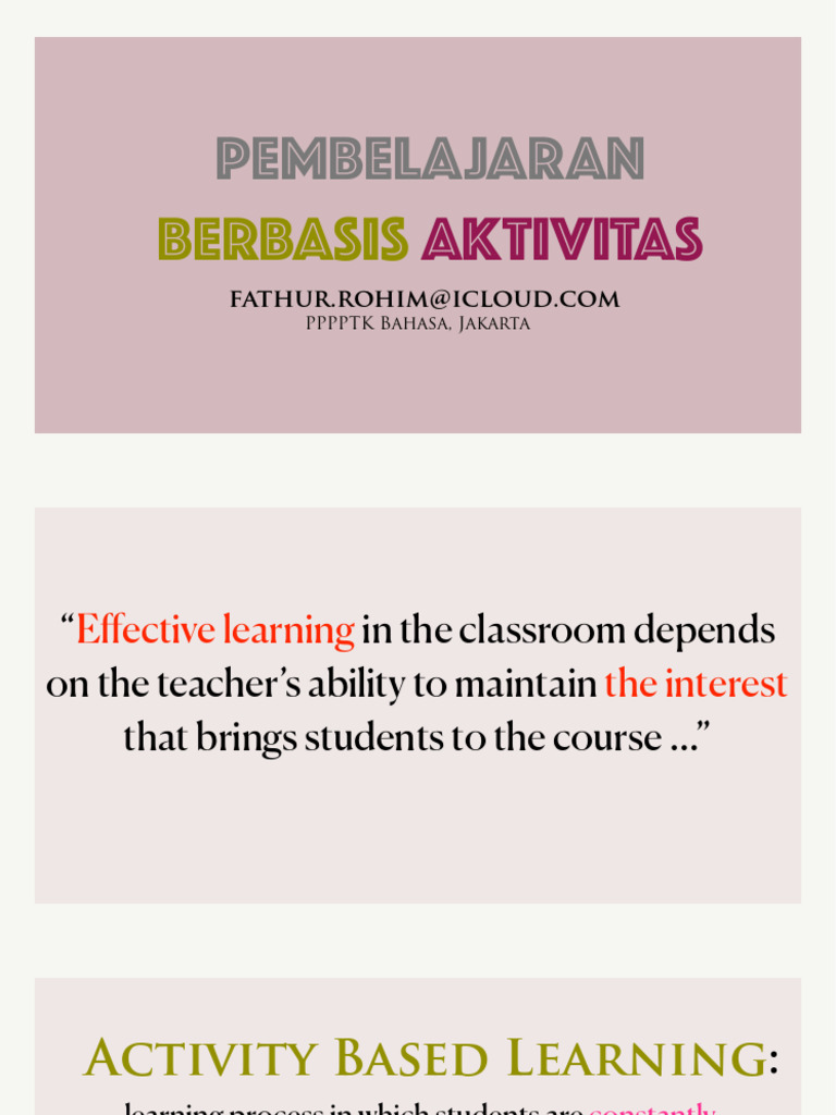 ACTIVITY BASED LEARNING - Pak Fathur | PDF | Learning | Concept
