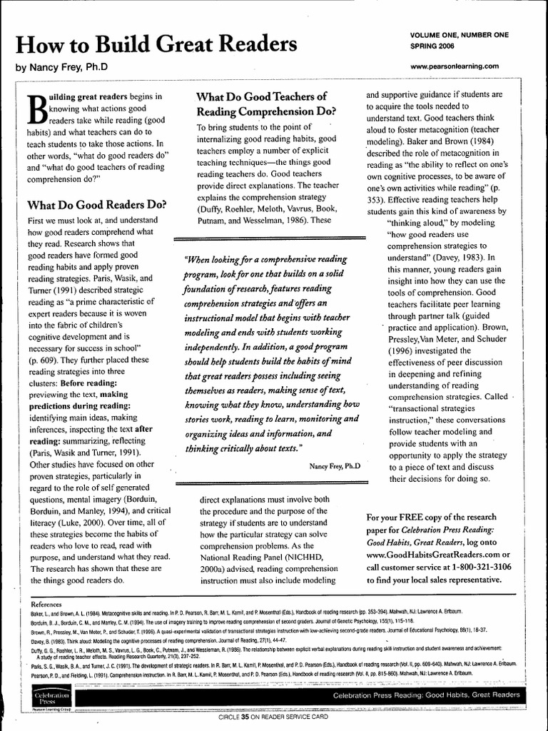 How To Build Good Readers | PDF | Reading Comprehension | Learning