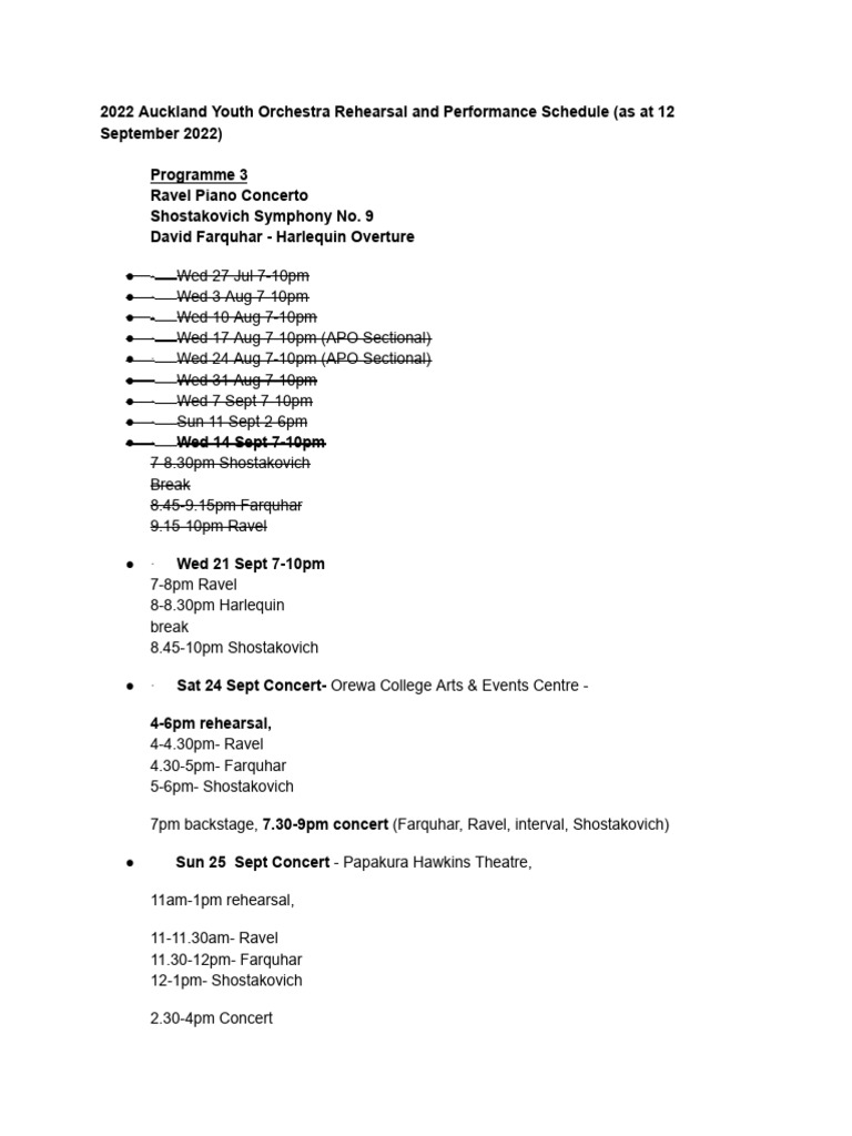 2022 AYO Dates | PDF | Symphony Orchestras | Orchestras