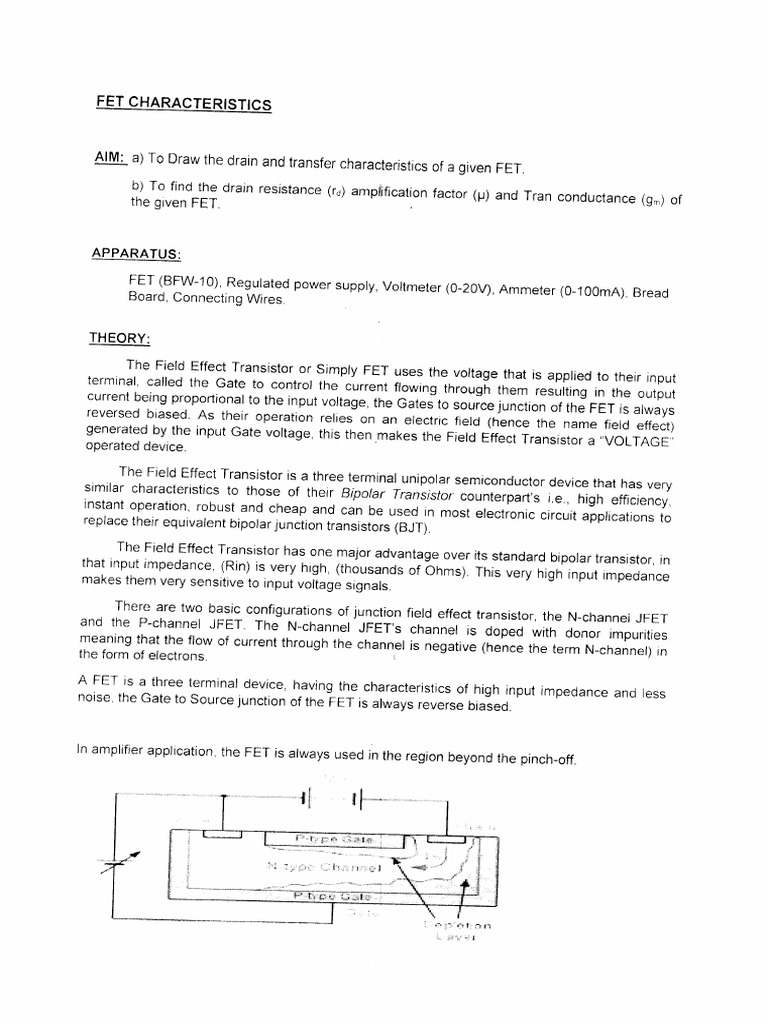 FET Characteristics | PDF | Field Effect Transistor | Transistor