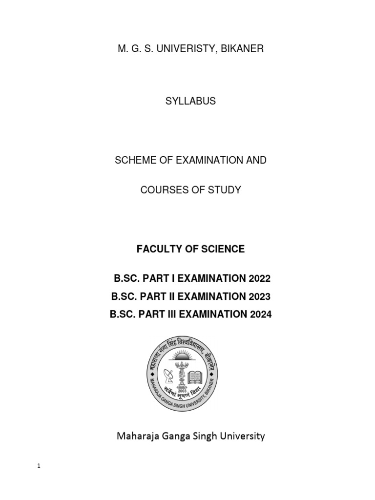 M. G. S. Univeristy, Bikaner: Maharaja Ganga Singh University | PDF ...