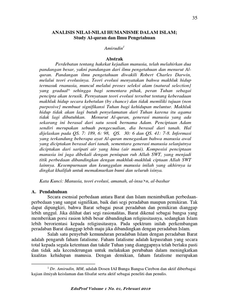Analisis Nilai-Nilai Humanisme Dalam Islam | PDF | Filsafat | Agama & Spiritualitas