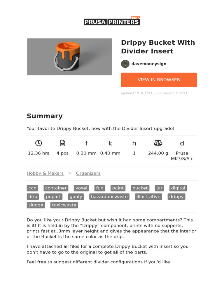 Drippy Bucket With Divider Insert c7970412 9e0e 44be 8a60 | Download ...