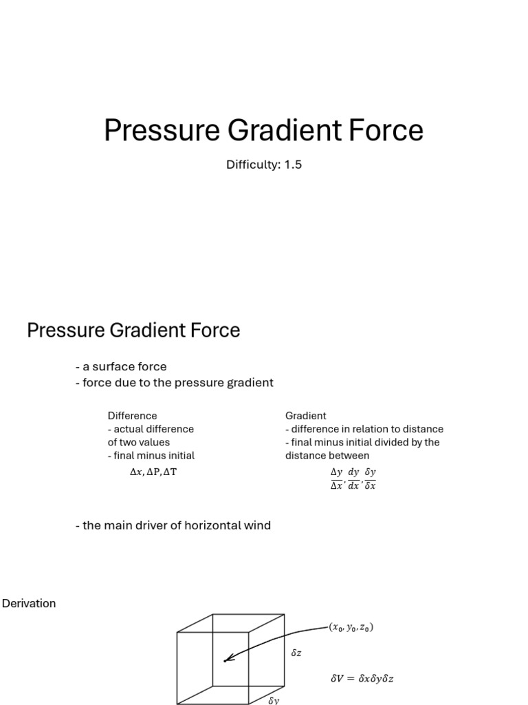 Understanding Pressure Gradient Force | PDF | Gradient | Euclidean Vector