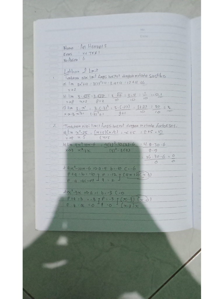 Tugas Latihan 2 Limit | PDF