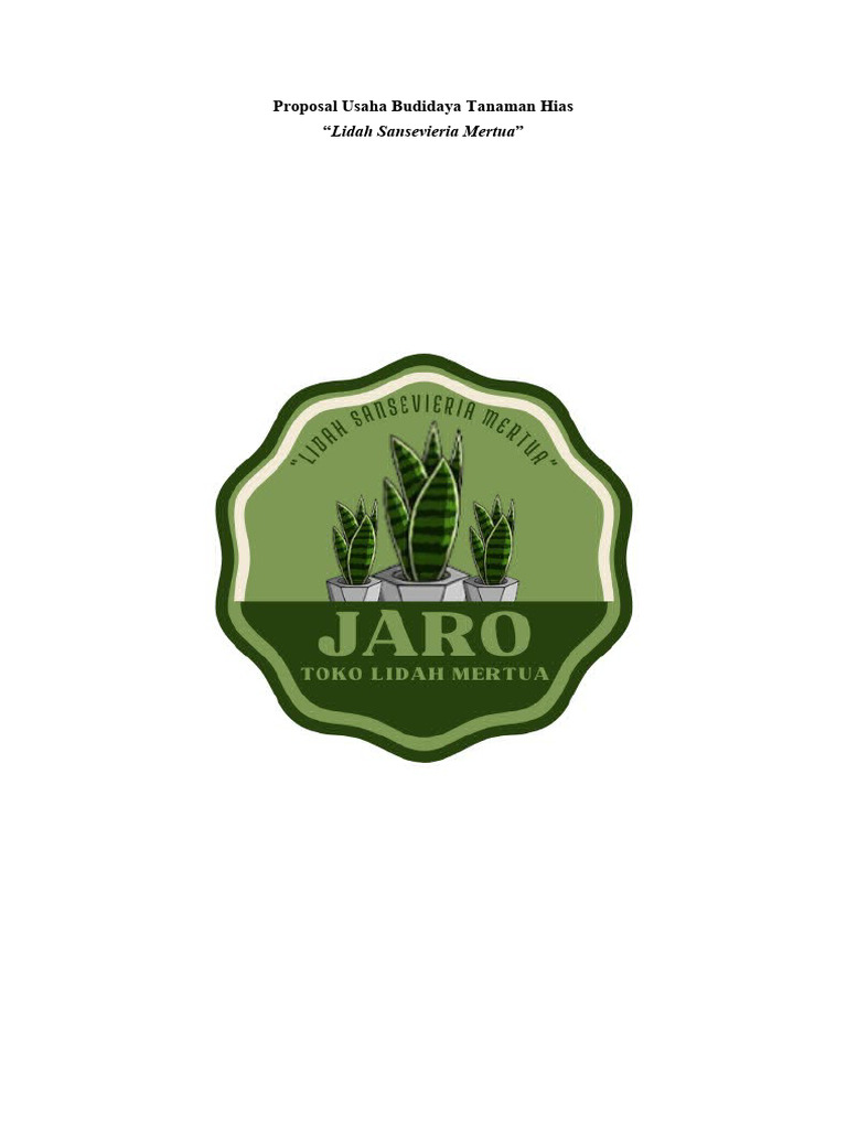 Proposal Usaha Budidaya Tanaman Hias | PDF