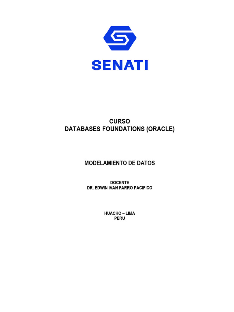 Oracle Sep 01 Modelamiento de Datos | PDF | Datos de computadora | Ciencia de sistemas