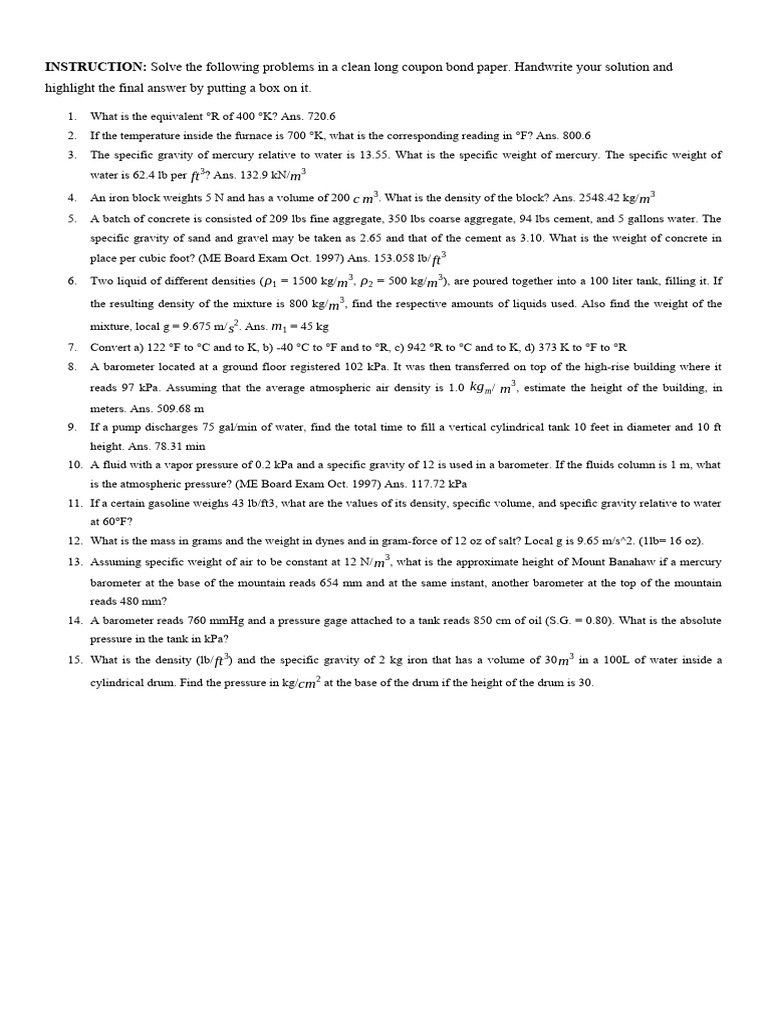 PS | PDF | Density | Pressure