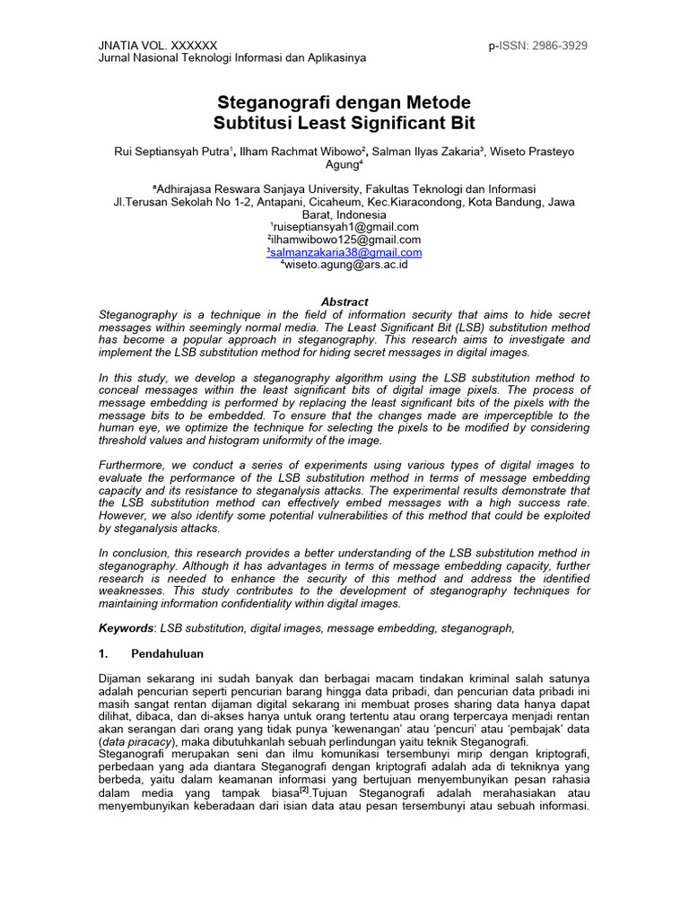 Jurnal Steganografi LSB | PDF | Espionage Techniques | Secrecy