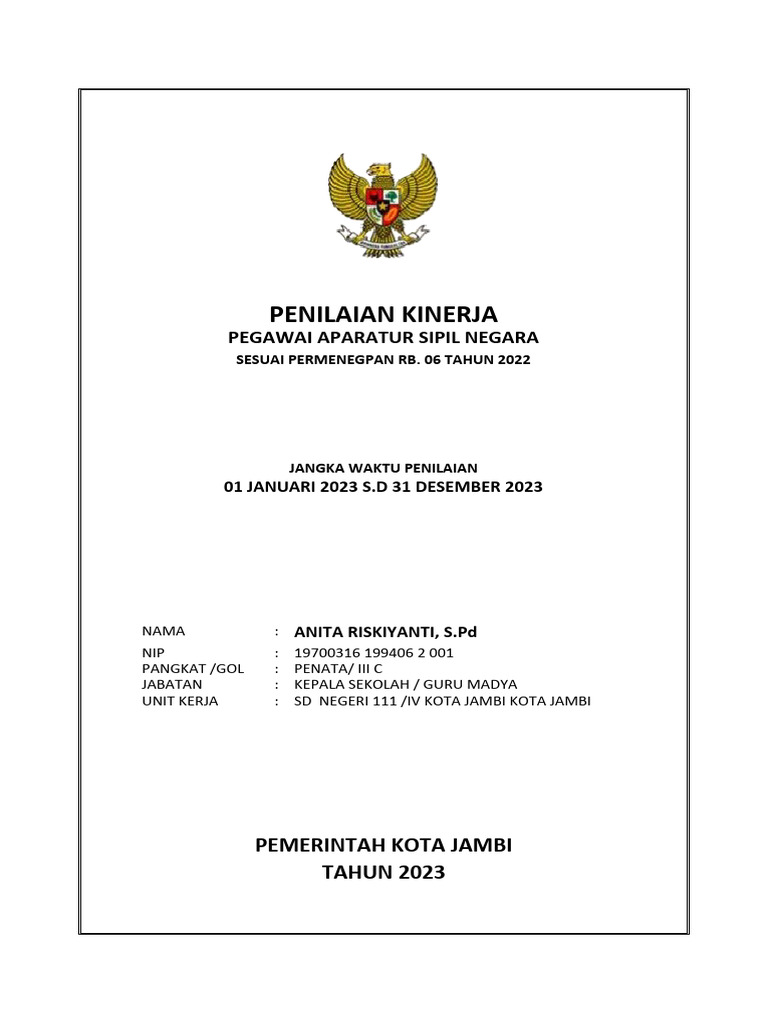 SKP Kepsek 183 Tahun 2023 | PDF