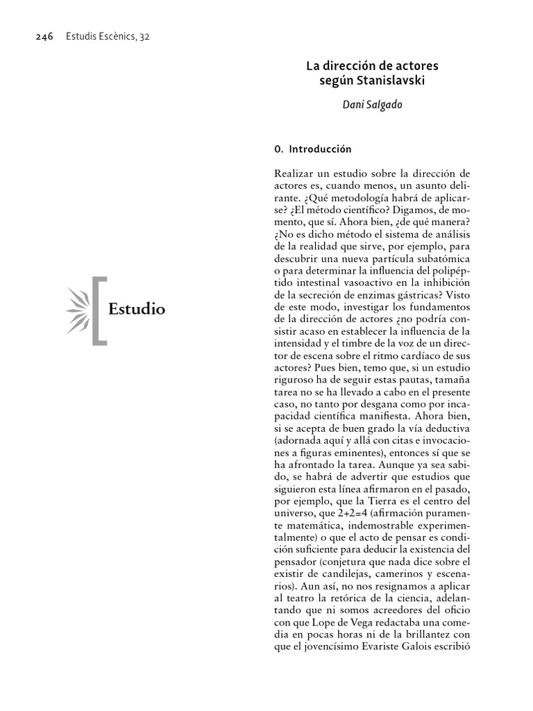 La Direccion de Actores Segun Stanislavsky | PDF | Teatro | Teoría La Direccion de Actores Segun Stanislavsky | PDF | Teatro | Teoría