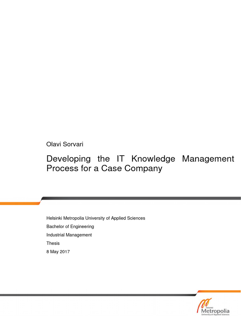 Sorvari - Olavi Knowledge Management | PDF | Methodology | Knowledge