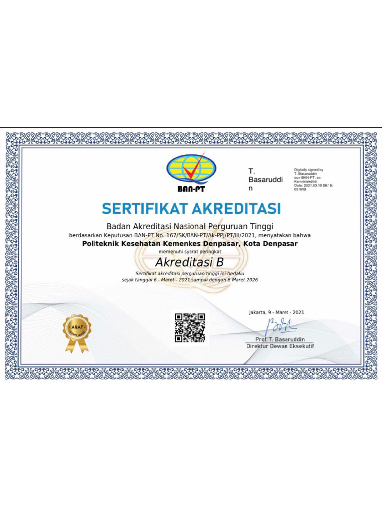 Sertifikat Akreditasi Poltekkes | PDF