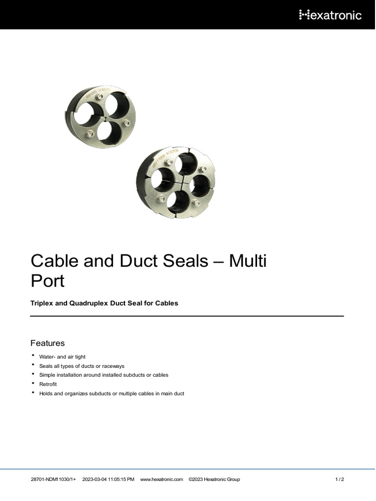 Multi-Port Cable Duct Seals Overview | PDF | Technology & Engineering