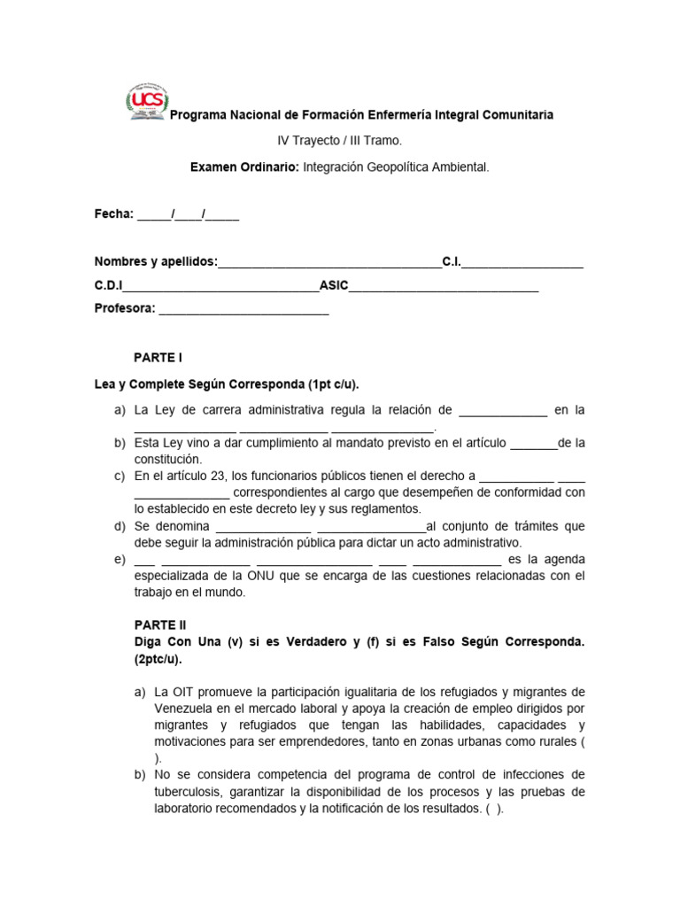 EXAMEN DE eNFERMERIA III | PDF EXAMEN DE eNFERMERIA III | PDF