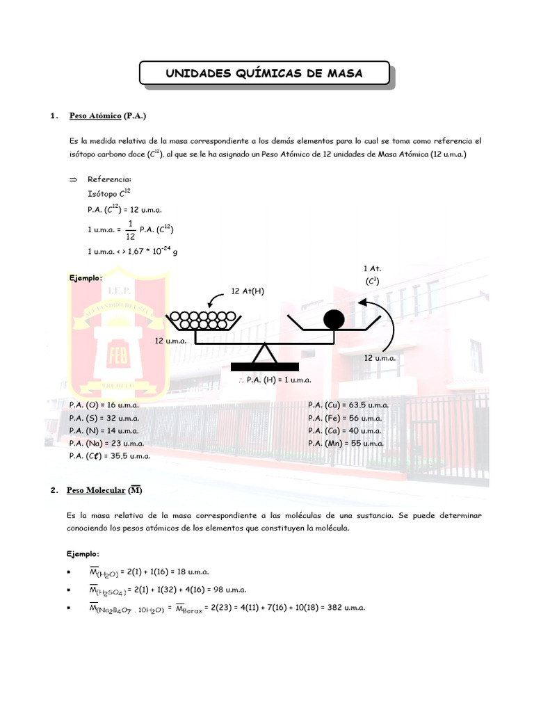 Unidades Químicas de Masa - QUIMICA | PDF | Mole (Unidad) | Química
